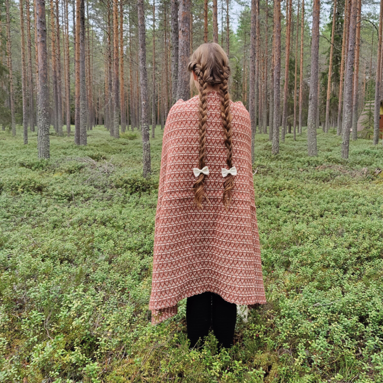 Kangaspuilla kudottu viltti, Ruska - Lilla Ilona